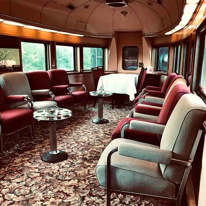 Plush seating and panoramic windows transform your journey into a rolling living room with killer views.