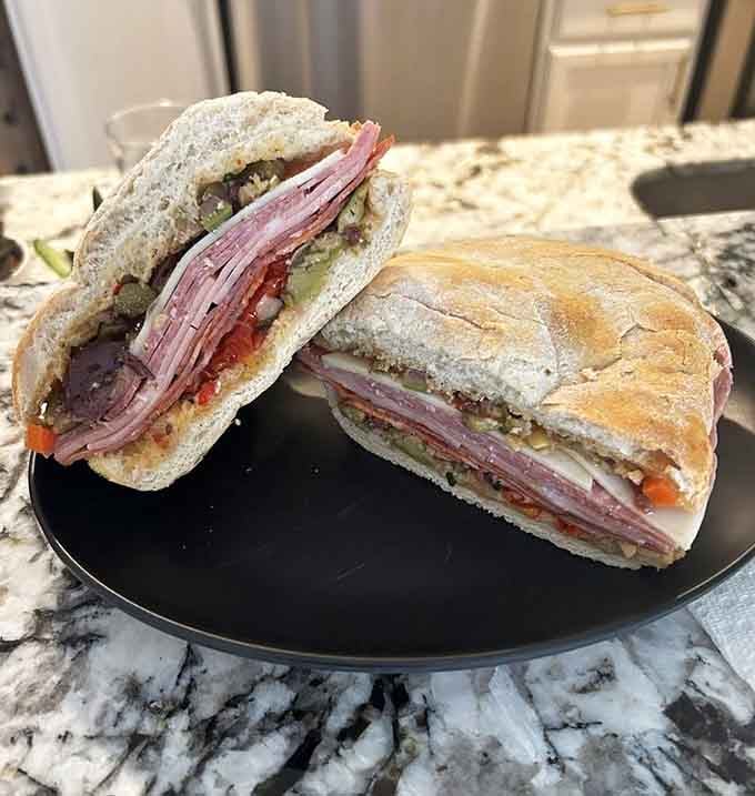 Layers upon layers of Italian meats create a sandwich masterpiece that photographs beautifully and tastes even better.