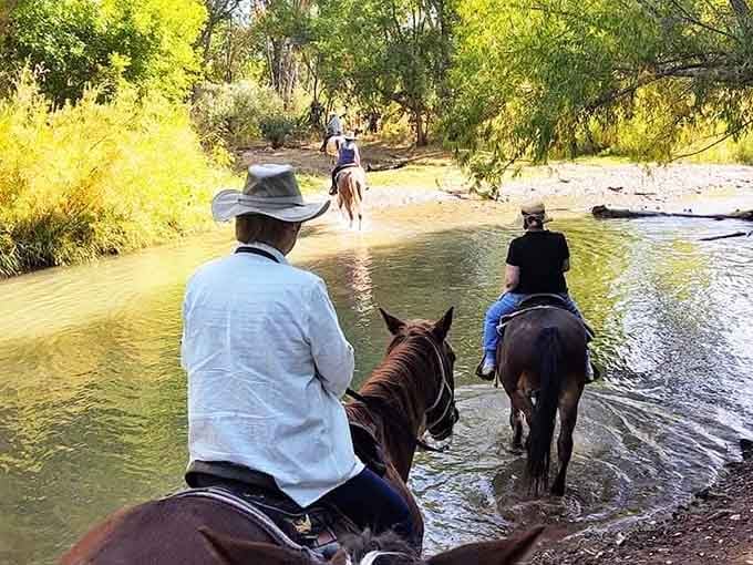 Horseback riders crossing the Verde River create scenes straight out of a Western film, minus the shootouts and tumbleweeds.