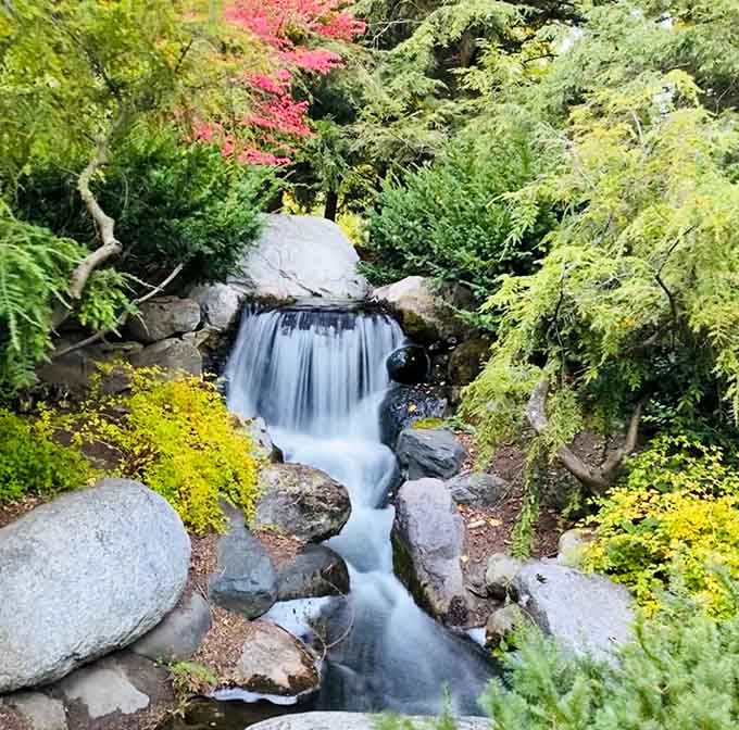 Water cascades over rocks in a scene so peaceful, your blood pressure drops just looking at it.