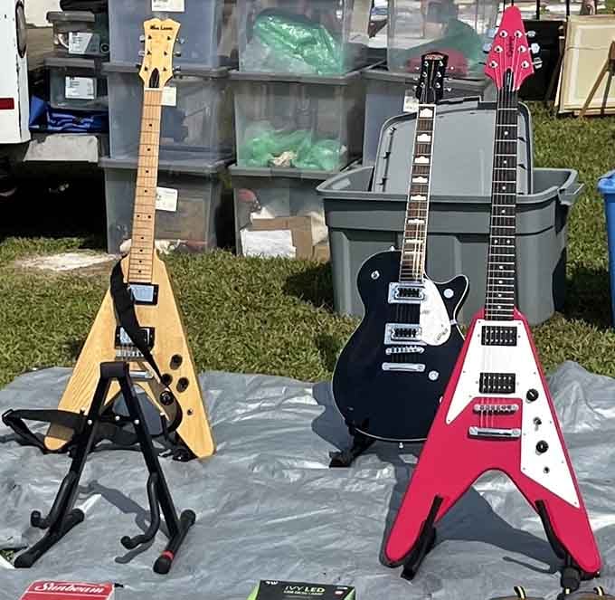 Rock and roll dreams come true when you stumble upon electric guitars begging to be played.