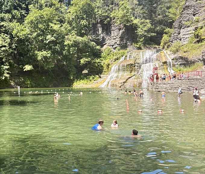 Summer days here mean sharing the swimming hole with folks who've discovered nature's best-kept secret for staying cool.