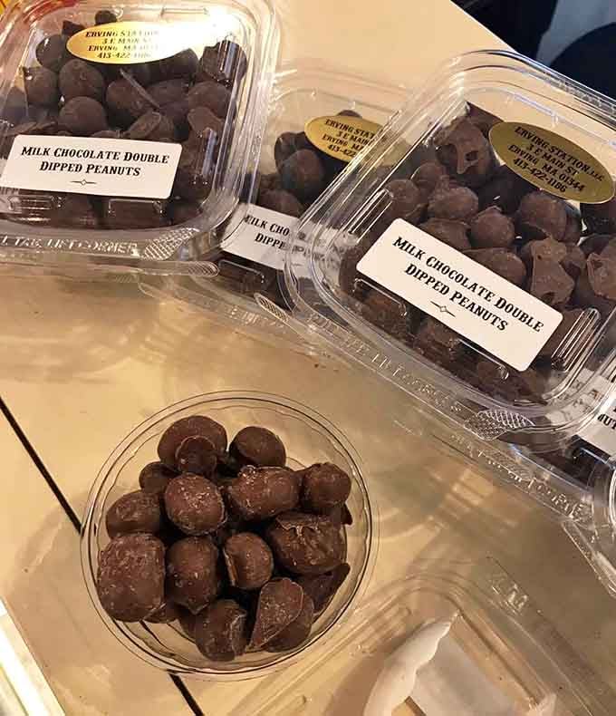 Double-dipped peanuts prove that sometimes going twice is exactly the right amount of chocolate coverage needed.