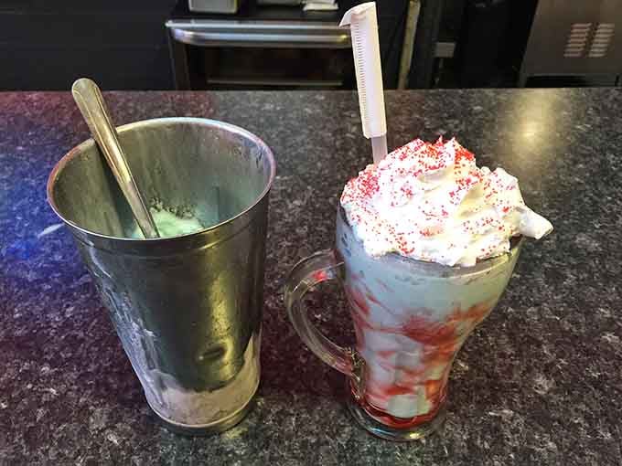 Strawberry swirls and whipped cream peaks make this shake look like edible art you'll feel guilty destroying.