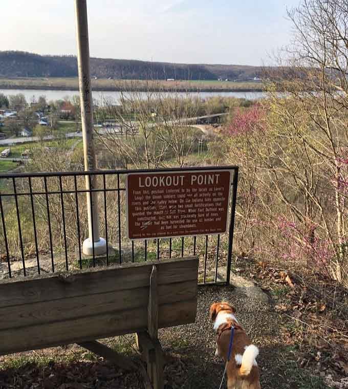Lookout Point delivers panoramic views that explain exactly why military planners chose this strategic hilltop location.