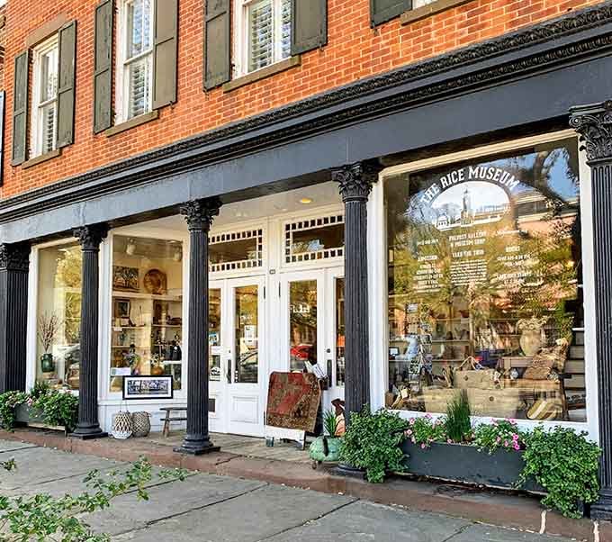 The Rice Museum's storefront invites you to discover the complex history behind Georgetown's golden grain.