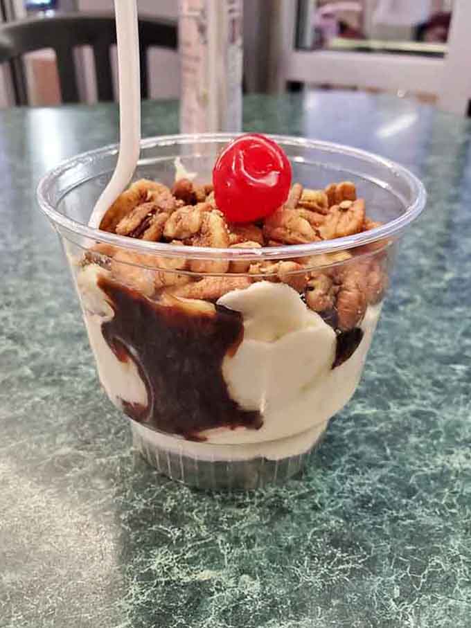 Hot fudge meets custard meets peanuts in a sundae that deserves its own fan club immediately.