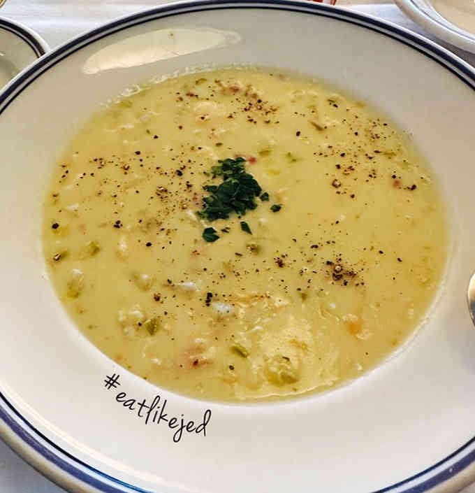 Look at that golden, velvety chowder loaded with tender clams begging to be devoured immediately.