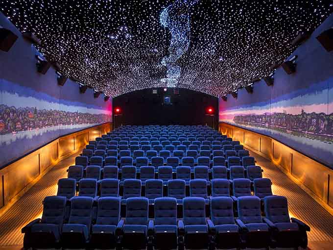 A ceiling full of stars and plush seats where movies feel like they did before everyone had phones.