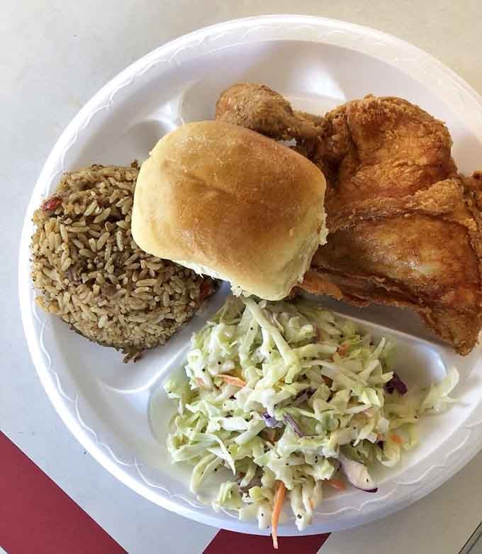 This plate proves that sometimes the best meals come with a roll, rice, and absolutely zero pretension whatsoever.
