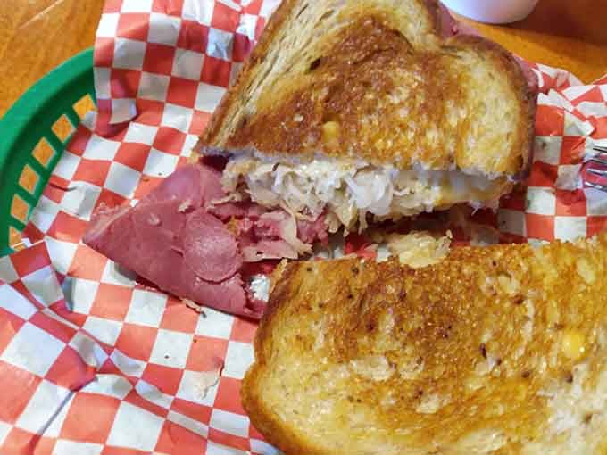 That Reuben's got more corned beef than a New York deli, piled high between griddled rye that's golden perfection.
