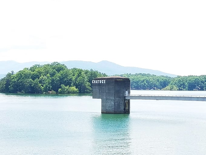 Chatuge Dam stands sentinel over the lake, a testament to engineering that created recreational paradise.