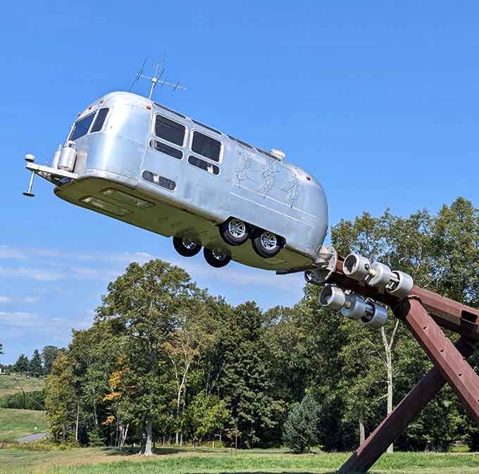 That Airstream isn't going camping&mdash;it's launching into pure artistic imagination on a very permanent vacation.