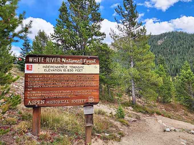 The Forest Service kindly explains why people were crazy enough to live here year-round at this altitude.