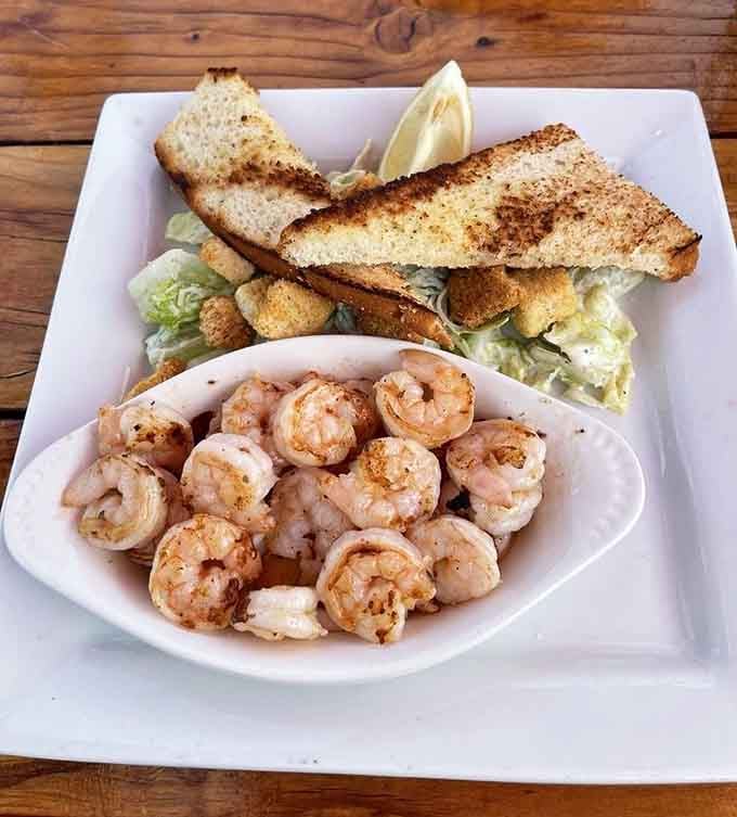 Shrimp scampi with garlic toast means you're getting two perfect vehicles for soaking up that buttery goodness.