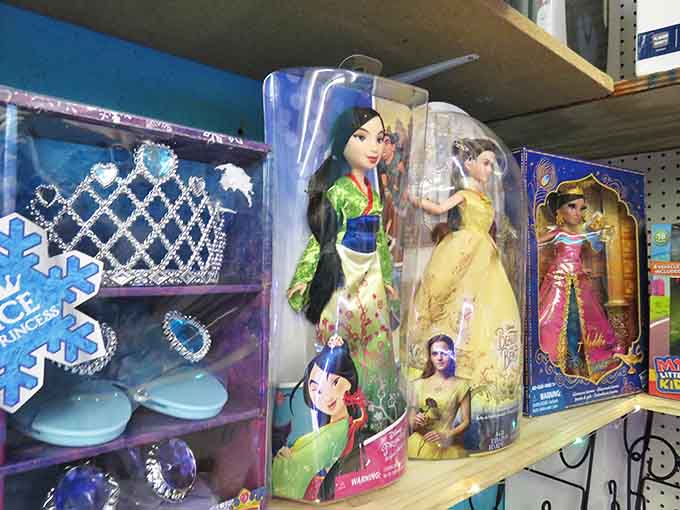 From Disney princesses to collectible dolls, the toy selection spans generations of childhood memories and current favorites.