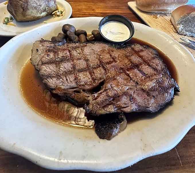 Perfectly charred exterior, tender pink interior: this is what prime rib dreams are made of, folks.