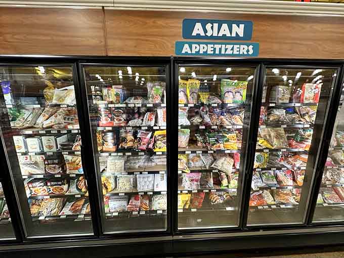 Asian appetizers fill freezer cases with dumplings, buns, and treats your regular store never heard of.