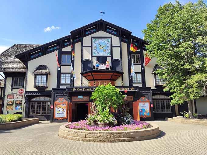 The festhaus architecture transports you straight to Bavaria, minus the jet lag and passport requirements for your schnitzel.