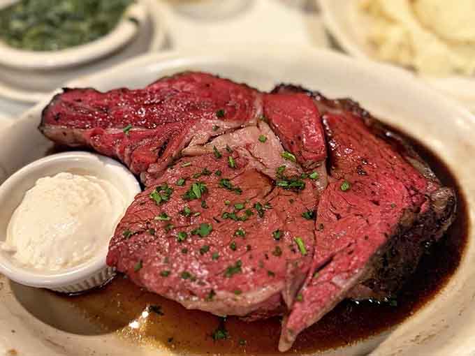 That gorgeous pink center and caramelized crust is what prime rib dreams are made of, folks.