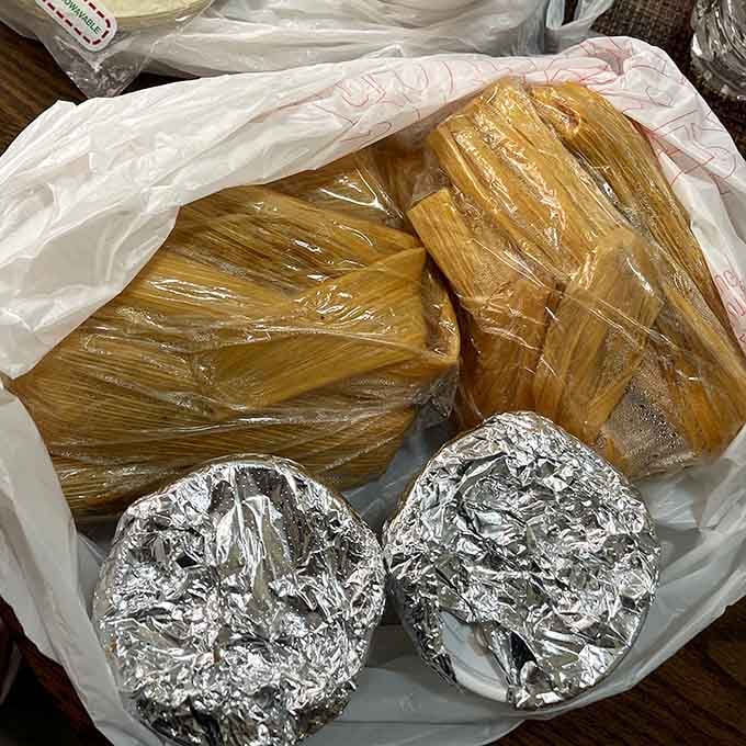 A bag full of corn-husked treasure, wrapped tight and ready to make someone very, very happy.