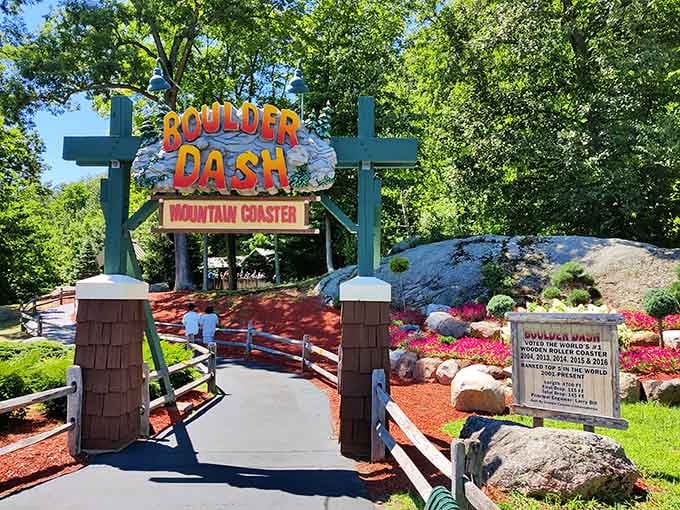 Boulder Dash's entrance promises adventure, and that mountain coaster absolutely delivers on every single word.