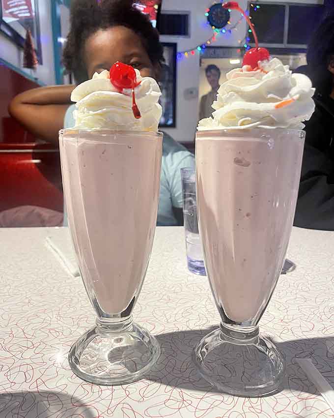 Two straws, two shakes, infinite happiness. This is what they mean by the good old days.