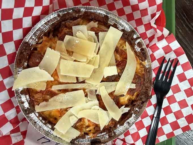 When pizza meets mac and cheese, beautiful things happen that your cardiologist doesn't need to know about.