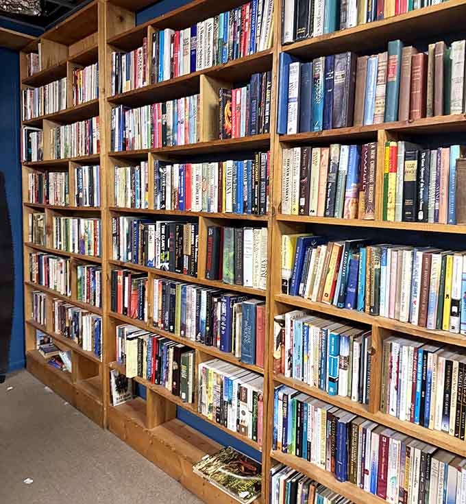 Floor-to-ceiling books that actually smell like books, not like whatever e-readers are made of.