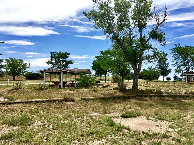 Picnic shelters with a view of the Rockies and a side of existential dread about Cold War history.