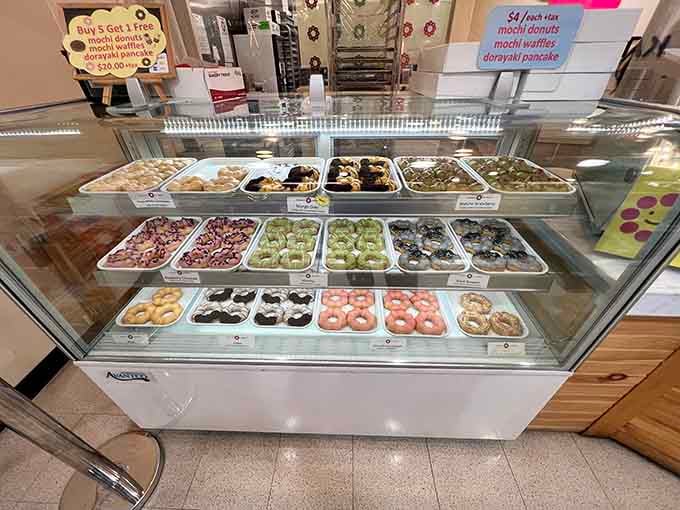 Mochi donuts in flavors and colors that make regular donuts look like they've given up on life entirely.