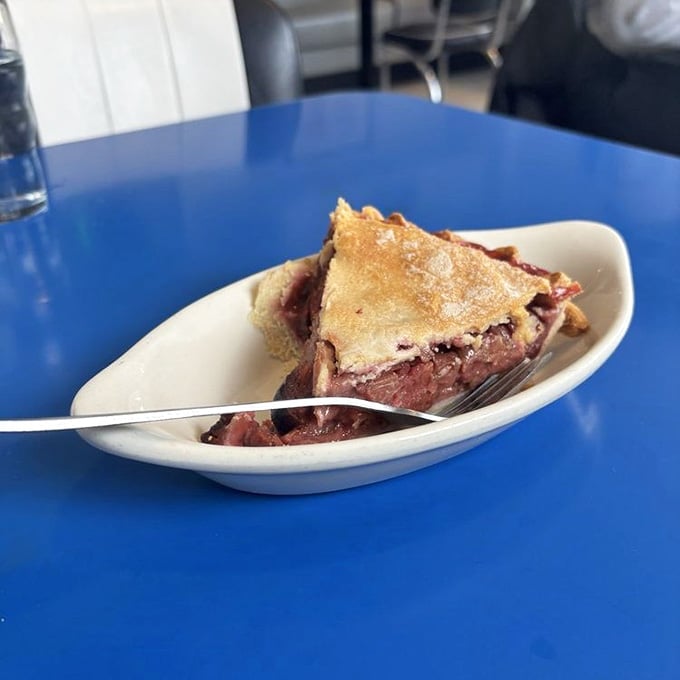 Strawberry rhubarb pie with that golden crust proves some classics never need updating or improvement whatsoever.