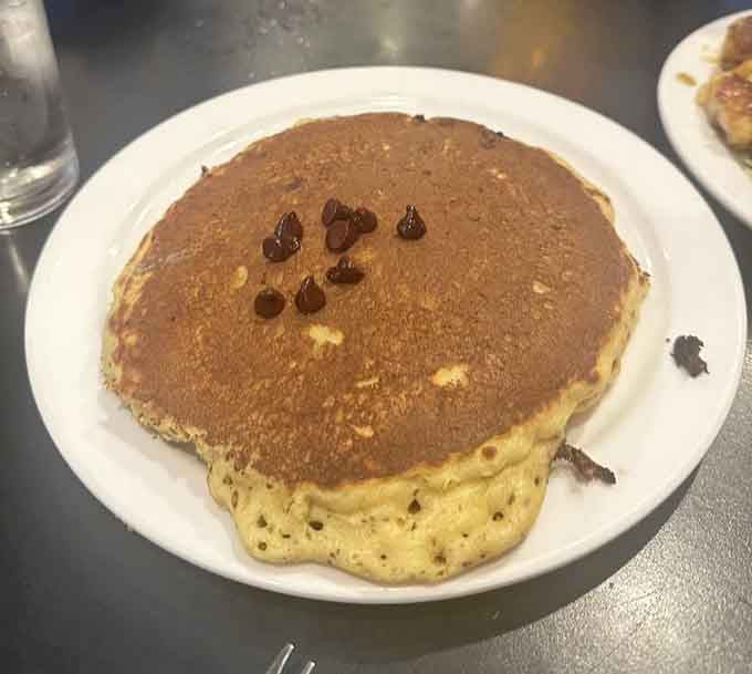 A chocolate chip pancake so perfectly golden and fluffy, it could make a grown person weep with joy.