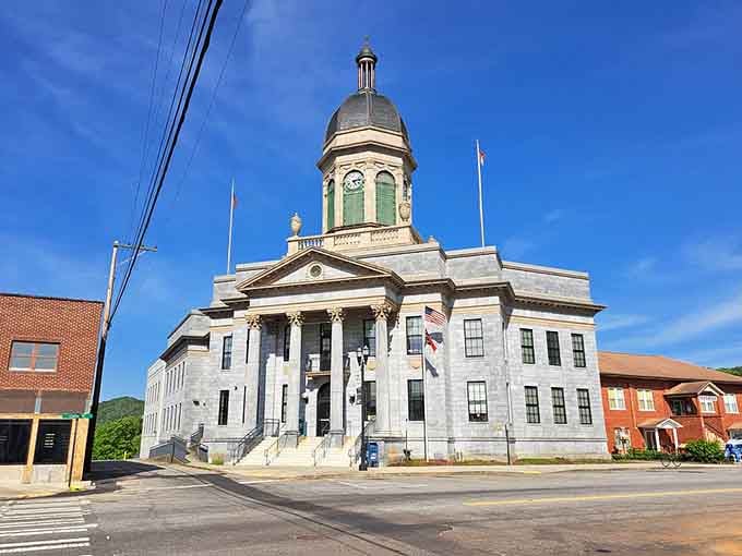The Cherokee County Courthouse stands proud, reminding everyone that some architecture never goes out of style.