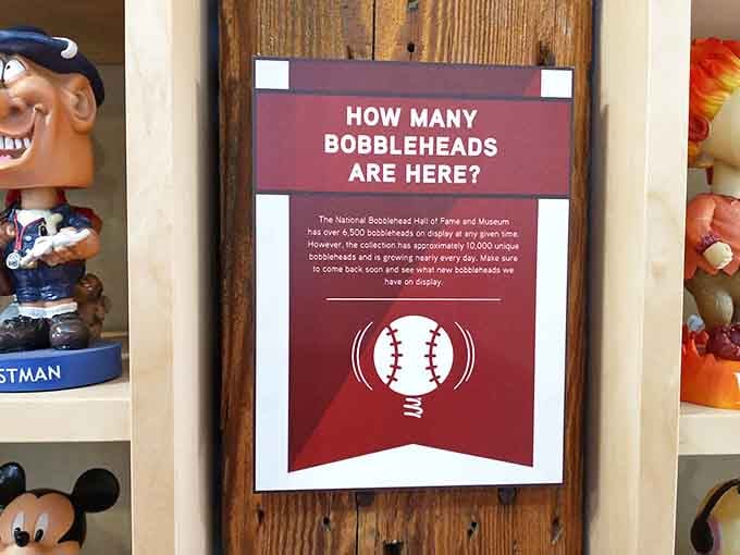Over 10,000 unique bobbleheads call this place home, though they're constantly rotating to keep things fresh and wobbling.