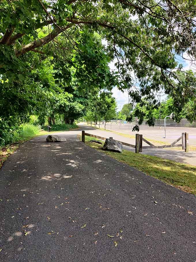 Shaded pathways wind through Linden Park like nature's own stress-relief prescription, no copay required for this therapeutic stroll.
