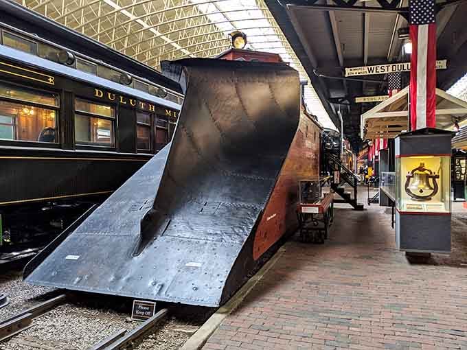 This vintage wedge snowplow means business, looking like it could part winter itself with that impressive blade.