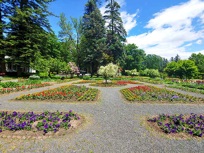 Formal gardens that look like they belong in a European palace, except you don't need a passport.