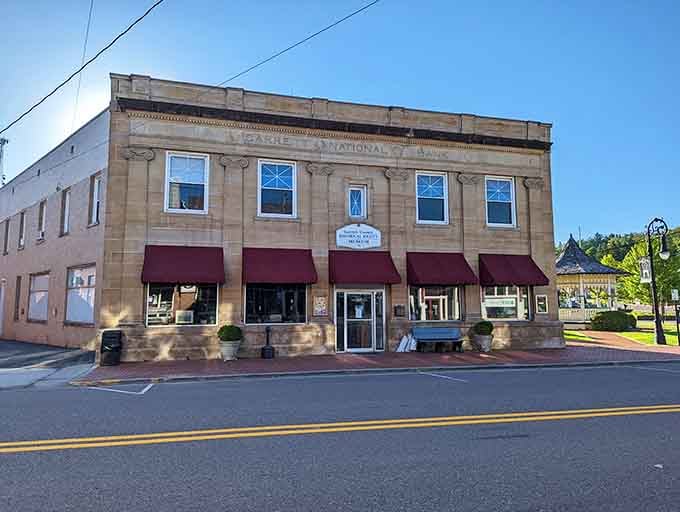 Classic architecture houses local history in a building that looks like it stepped straight from a vintage postcard collection.