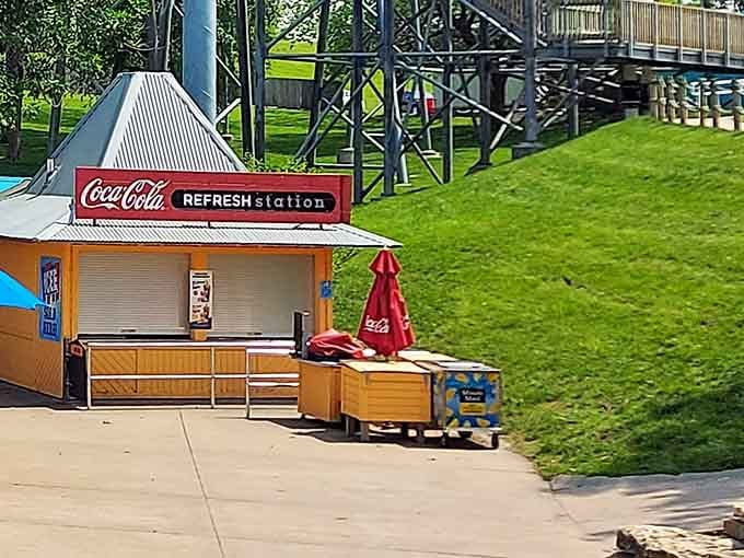 The Coca-Cola Refresh Station understands that hydration is crucial when you're basically a human raisin by noon.