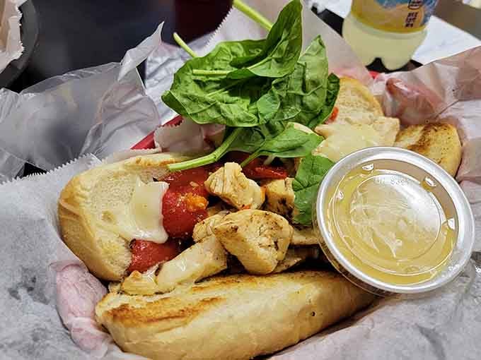 When your sandwich comes with a side of lemonade and looks this good, lunch just became the day's main event.
