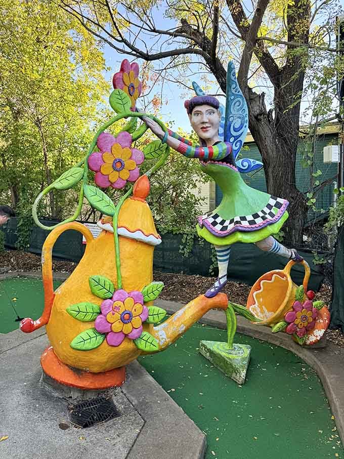 When your golf obstacle is a fairy pouring tea from an oversized teapot, you know you're not in Kansas anymore.