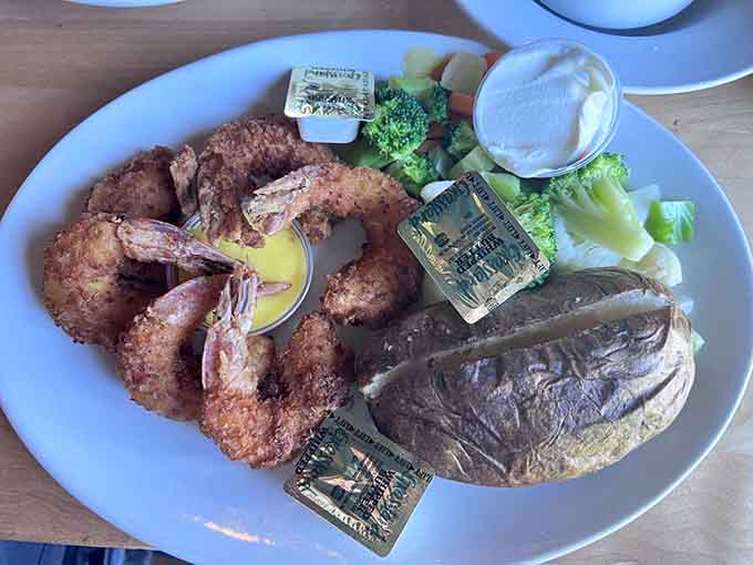 Golden-fried shrimp that would make any coastal restaurant jealous, proving landlocked Illinois knows its way around seafood.