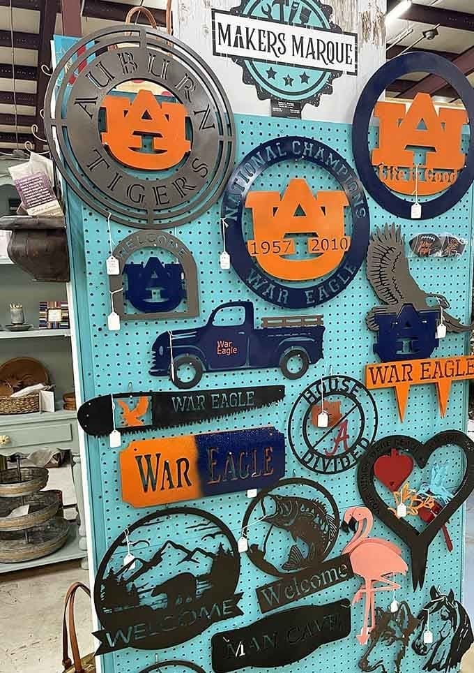 War Eagle fans, your heart just skipped a beat, didn't it? This is Alabama memorabilia heaven in metal form.