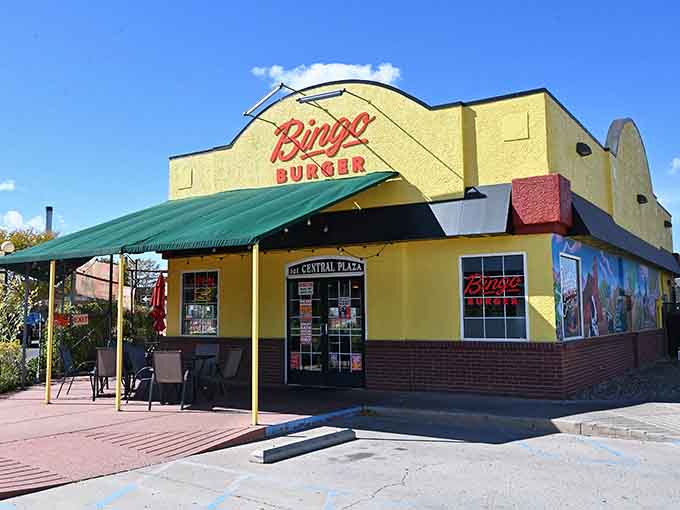 Bingo Burger's cheerful yellow exterior promises no-nonsense food that won't drain your wallet or disappoint your taste buds.