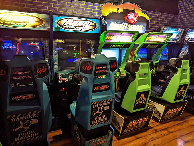 Racing games lined up like they're waiting for the Indy 500, minus the actual danger of crashing at 200 miles per hour.