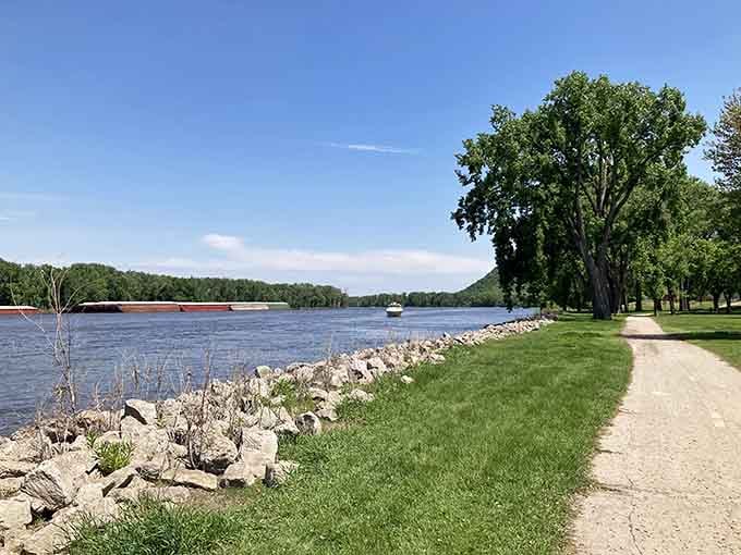 Colvill Park's riverside paths invite leisurely strolls where the Mississippi provides the soundtrack to your relaxation.