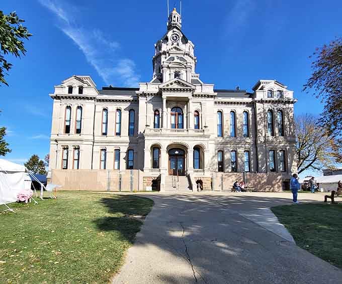 This courthouse has seen generations of Parke County history unfold, standing proud like a civic monument should.