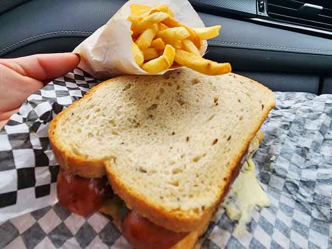 Sometimes the best meals are the simplest ones, enjoyed right where you parked without any fuss whatsoever.