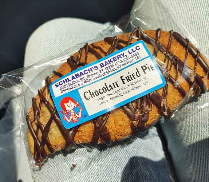 Chocolate fried pie with a chocolate drizzle, proving that some people understand what heaven tastes like.